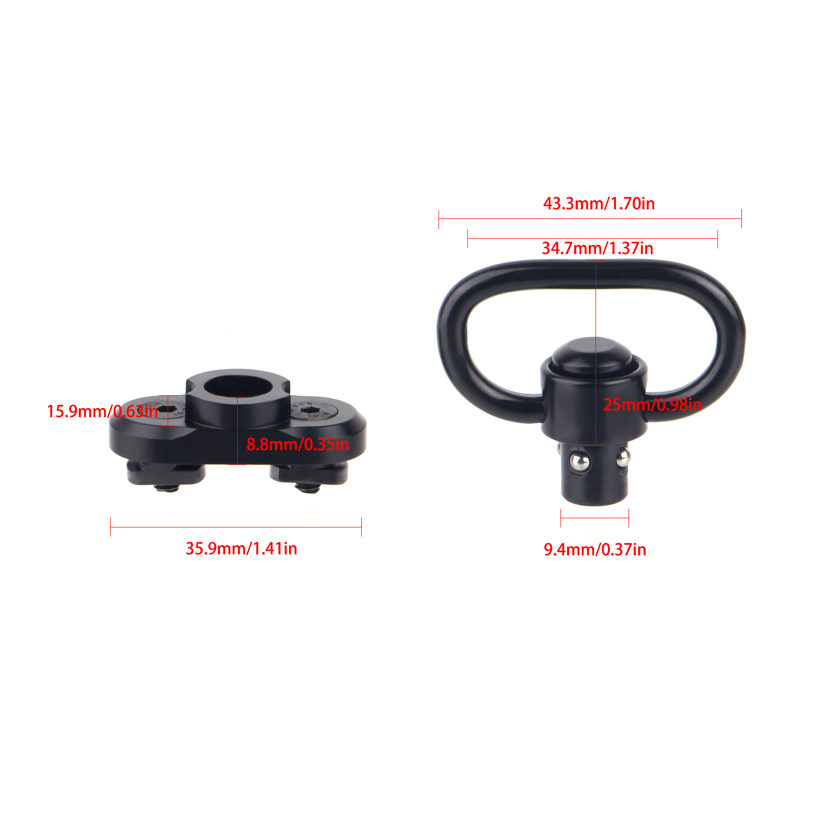 M-LOK Sling Swivel Mounts QD sling swivel loop | Focuhunter